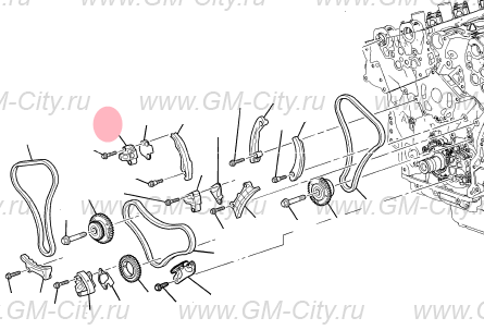 Натяжитель цепи ГРМ задней правый купить для Cadillac SRX ІІ - 12609259