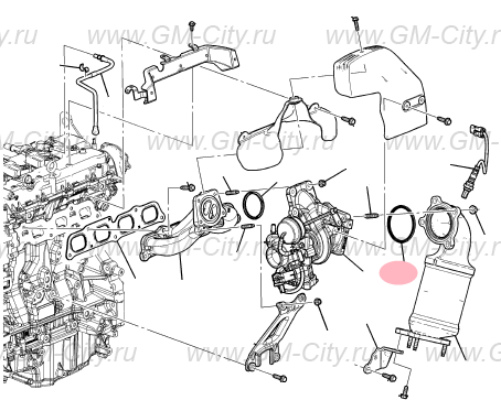 Прокладка выхлопного катализатора купить для Cadillac CTS ІІІ - 12609878