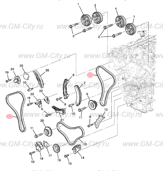 Цепь ГРМ левая/правая купить для Chevrolet Traverse II - 12637743