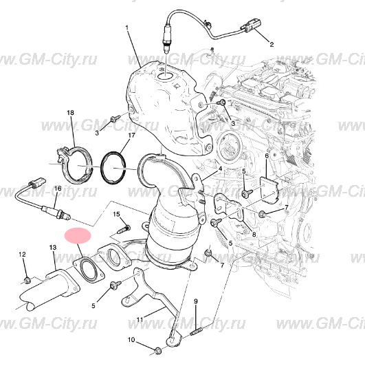 Прокладка приемной трубы купить для Chevrolet TrailBlazer III - 13499082