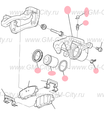 Суппорт задний левый (без колодок) купить для Cadillac ATS - 13579704