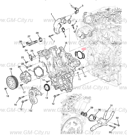 Система охлаждения для Chevrolet Traverse II (Шевроле Траверс 2)