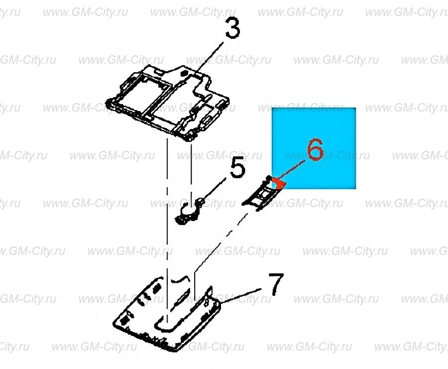 Крышка верхнего жгута электропроводов внутреннего зеркала заднего вида ...