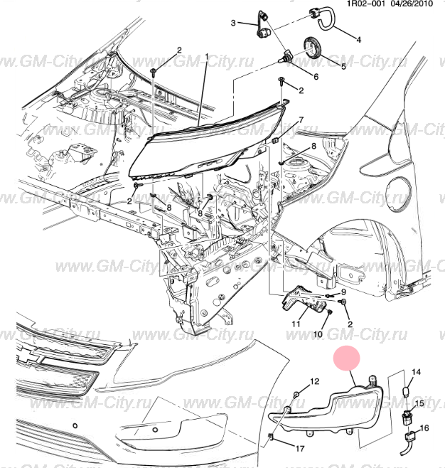 ПТФ правая купить для Chevrolet Volt I - 22810494