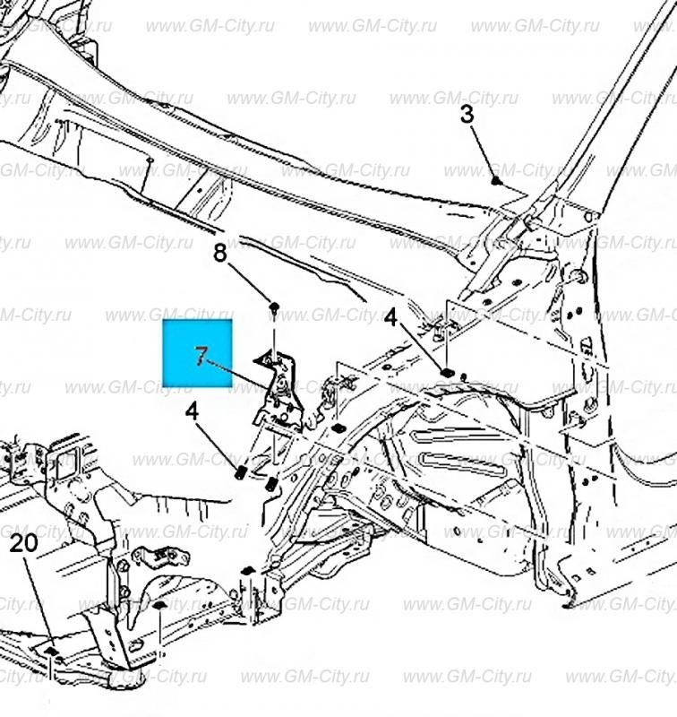 Кронштейн переднего крыла купить для Chevrolet Malibu - 22929754