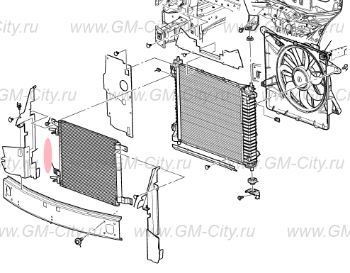 Система охлаждения для Cadillac SRX ІІ (Кадиллак СРХ 2)