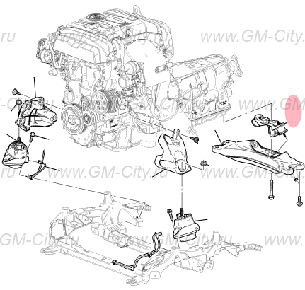 Опора АКПП купить для Cadillac CTS ІІІ - 22996706