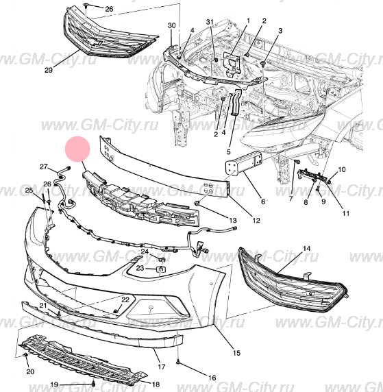 Абсорбер бампера переднего купить для Chevrolet Volt II - 23208308