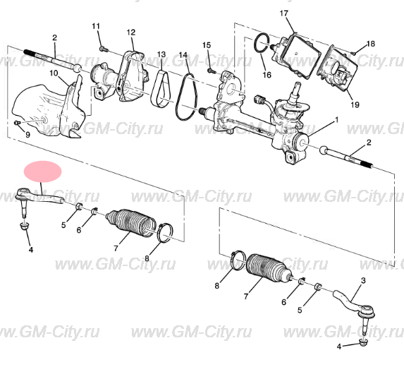 Наконечник рулевой тяги правый купить для Chevrolet Traverse II - 23214216