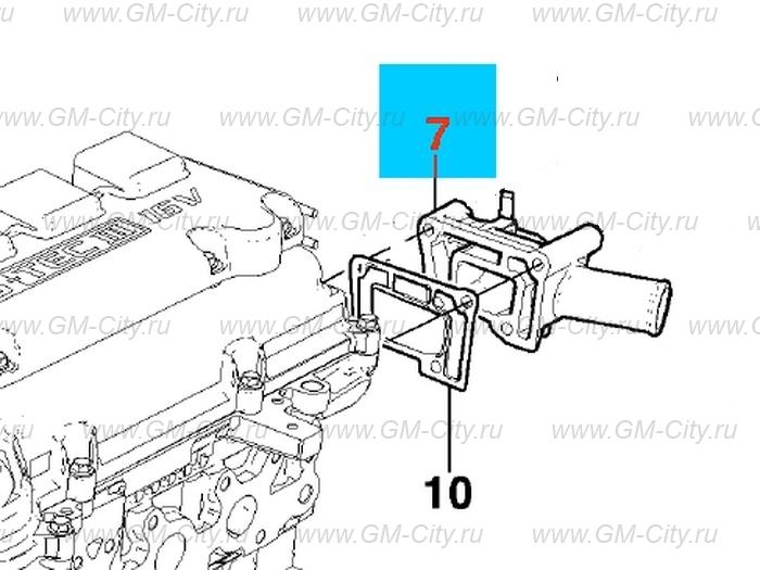 Переходник выпусконой воды двигателя купить для Chevrolet Cobalt - 25188411