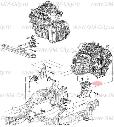 Опора двигателя купить для Cadillac SRX ІІ - 25778691
