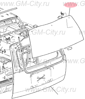 Стекло заднее купить для Cadillac Escalade ІІІ - 25916023