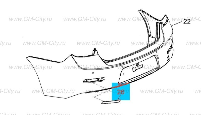 Отражатель облицовочной панели заднего бампера купить для Chevrolet ...