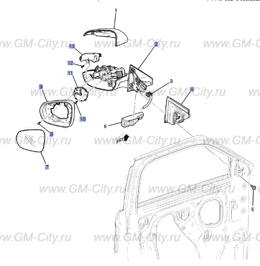 Зеркало левое купить для Chevrolet TrailBlazer III - 42725583