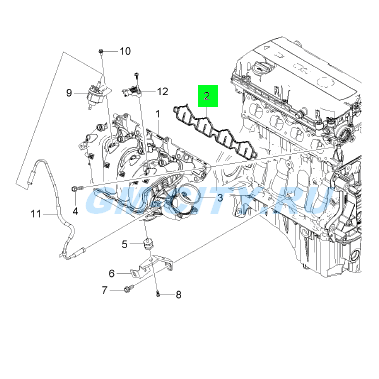 ПРОКЛАДКА ВПУСКНОГО КОЛЛЕКТОРА 1.4L купить для Chevrolet Aveo T255 ...