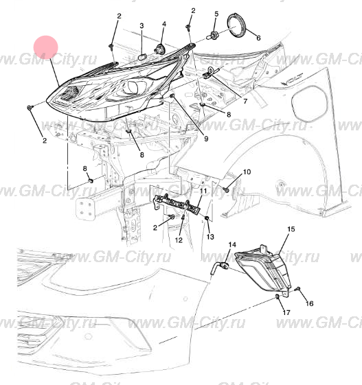 Фара левая купить для Chevrolet Volt II - 84106557