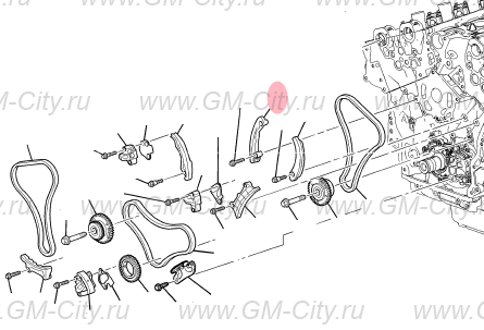 Направляющая цепи ГРМ передней правая купить для Cadillac CTS ІІ - 12623514