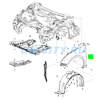 Крыло переднее правое купить для Chevrolet Cruze - 95963448