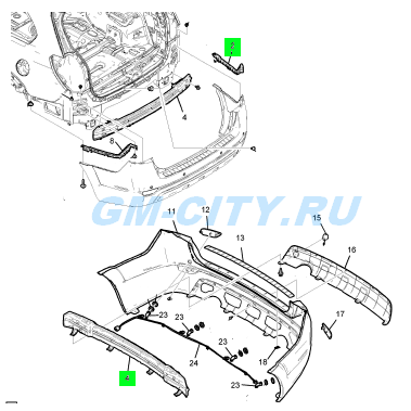 КРОНШТЕЙН ЗАДНЕГО БАМПЕРА ПРАВЫЙ купить для Chevrolet Captiva C140 ...