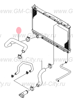 Патрубок радиатора нижний купить для Chevrolet Spark M200 - 96591465