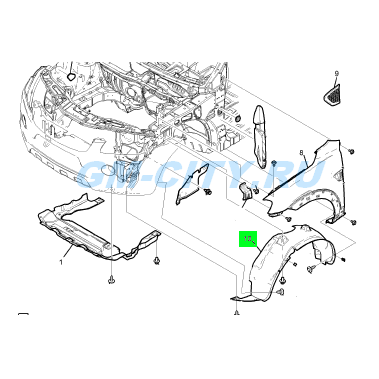 ПОДКРЫЛОК ПЕРЕДНИЙ ЛЕВЫЙ купить для Chevrolet Captiva C100 - 96623571