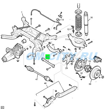 Рычаг задний правый нижний купить для Chevrolet Captiva C100 - 20756282