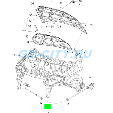ТРОС КАПОТА купить для Chevrolet Aveo T250 - 96649313
