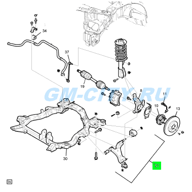 РЫЧАГ ПЕРЕДНИЙ ЛЕВЫЙ купить для Chevrolet Captiva C100 - 96819161