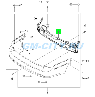 УСИЛИТЕЛЬ БАМПЕРА ЗАДНЕГО УНИВЕРСАЛ купить для Chevrolet Lacetti - 96838452