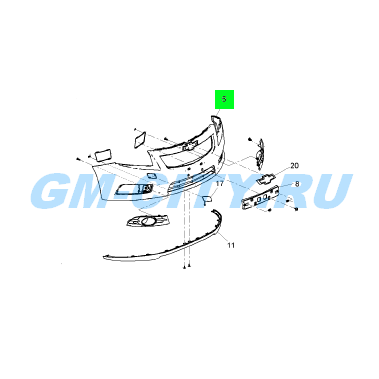 Бампер передний купить для Chevrolet Cruze - 95022993