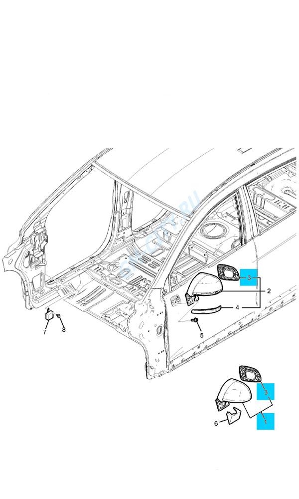 ЗЕРКАЛЬНЫЙ ЭЛЕМЕНТ ПРАВЫЙ купить для Chevrolet Captiva C100 - 93743585
