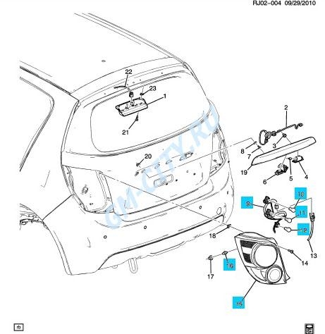 Фары передние и задние, противотуманные для Шевроле Авео Т300 в кузове ...