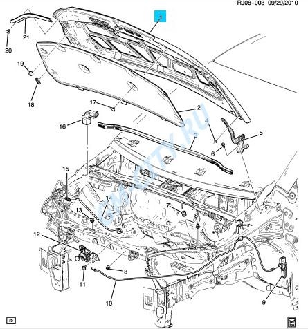 КАПОТ купить для Chevrolet Aveo T300 - 95102827