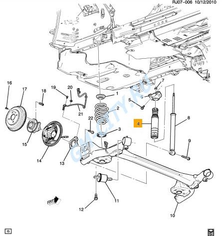 Пыльник заднего амортизатора купить для Chevrolet Aveo T300 - 95020229