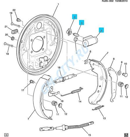 Цилиндр тормозной задний купить для Chevrolet Aveo T300 - 13304907